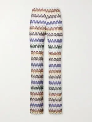 Missoni Embellished Crochet-knit Flared Trousers - Multi