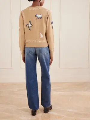 Sea Winslow Appliquéd Wool Cardigan