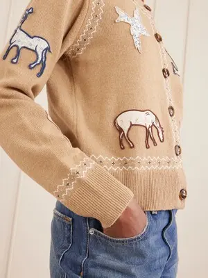 Sea Winslow Appliquéd Wool Cardigan