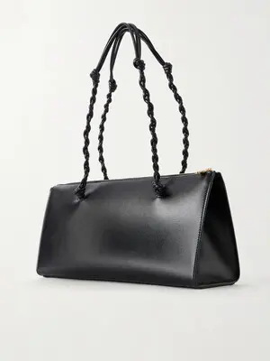 JIL SANDER Tangle Tent Leather Shoulder Bag - Black