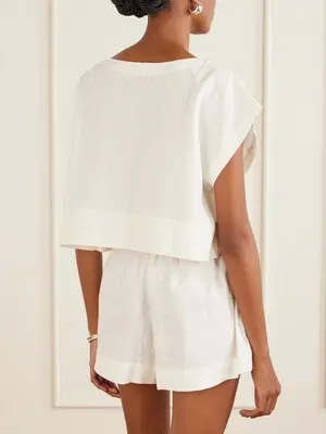 Suzie Kondi Cropped Linen Top