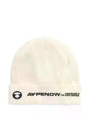 AAPE BY *A BATHING APE Logo Embroidered Beanie - Neutrals