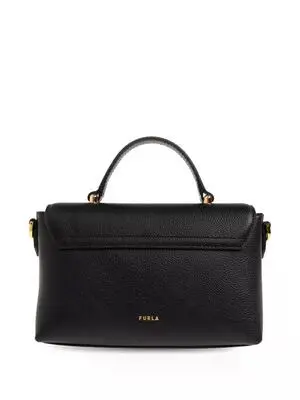 Furla Moonlight Grained Leather Tote Bag - Black