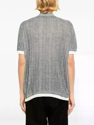 Brioni Ribbed-knit Contrast-trim Polo Shirt