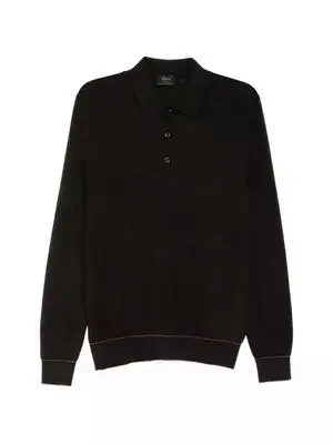 Brioni Sea Island Piqué Cotton Polo Shirt - Brown