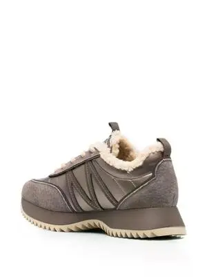 SERGIO MORETTI FIRENZE Shearling-trim Panelled Sneakers
