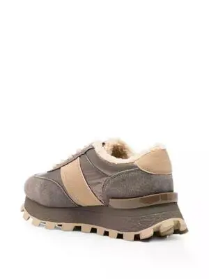 SERGIO MORETTI FIRENZE Shearling-lined Panelled Sneakers