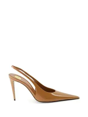 Saint Laurent Guermantes Pointed-toe Pumps - Neutrals