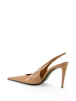 Saint Laurent Guermantes Pointed-toe Pumps - Neutrals