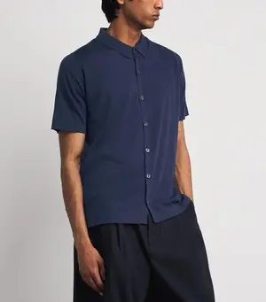 John Smedley Merino Wool Polo Shirt - Navy