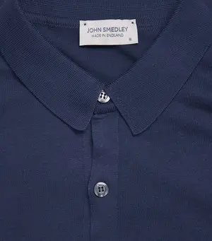 John Smedley Merino Wool Polo Shirt - Navy