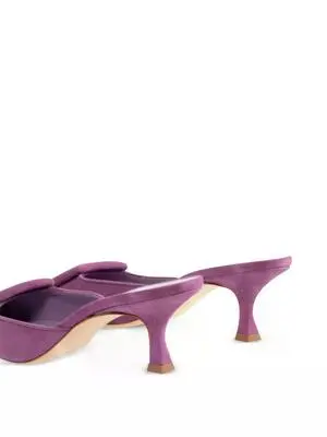 Manolo Blahnik Maysale Buckle-detail Mules - Purple