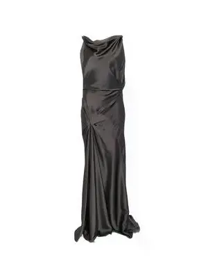 Victoria Beckham Posy Cowl-neck Maxi Dress - Grey