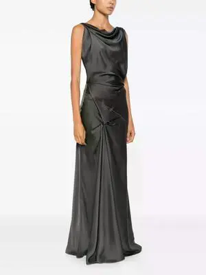 Victoria Beckham Posy Cowl-neck Maxi Dress - Grey