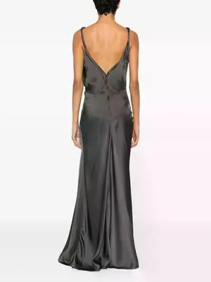 Victoria Beckham Posy Cowl-neck Maxi Dress - Grey