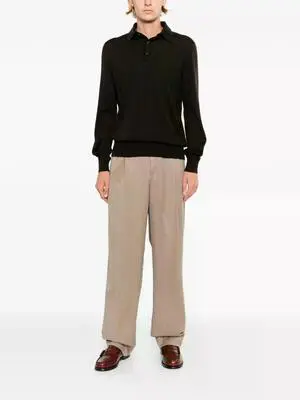 Zegna Long-sleeve Polo Shirt - Brown