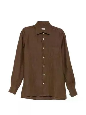 Kiton Linen Patch-pocket Shirt - Brown