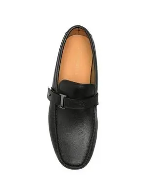 SERGIO MORETTI FIRENZE Pebbled Leather Loafers With Silver-tone Hardware