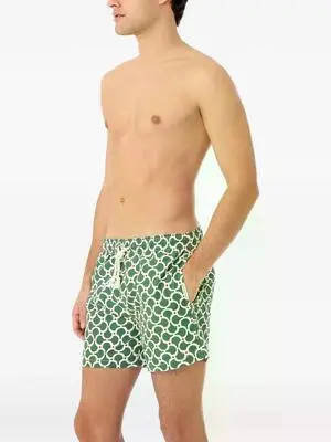 GASSA D AMANTE Geometric Print Swim Shorts - Green