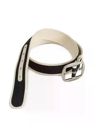 Dolce & Gabbana Canvas And Leather Belt With Dg Logo Buckle