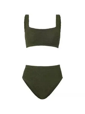 Hunza G Patricia Crinkle-effect Bikini - Green