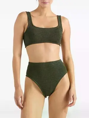 Hunza G Patricia Crinkle-effect Bikini - Green