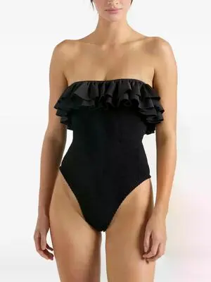 Hunza G Eloise Ruffled Bandeau Swimsuit