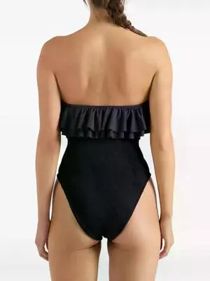 Hunza G Eloise Ruffled Bandeau Swimsuit