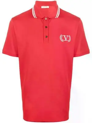 Valentino Garavani Embroidered Vlogo Polo Shirt - Red