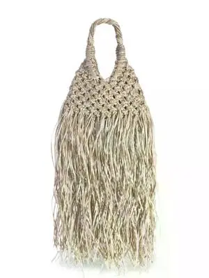HIBOURAMA Vannifique Crystal-embellished Fringed Shoulder Bag - Neutrals
