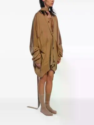 ROT Oversized V-neck Cardigan With Detachable Collar