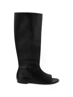 Gimaguas Leather Open Toe Knee High Boots