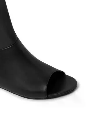 Gimaguas Leather Open Toe Knee High Boots