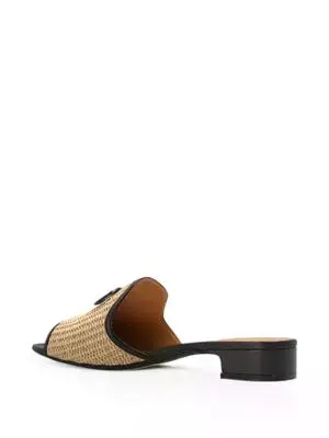 FERRAGAMO Gancini Ornament Raffia Sandals