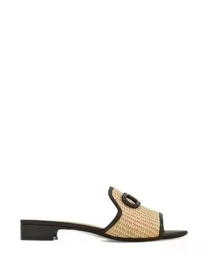 SALVATORE FERRAGAMO Ferragamo Gancini Ornament Raffia Sandals