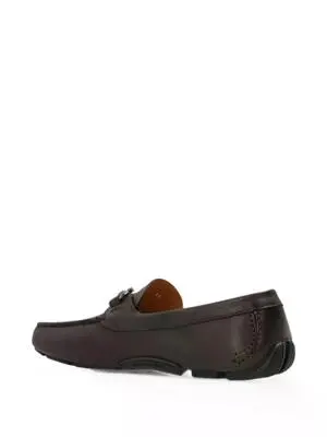FERRAGAMO Parigi Grained Leather Loafers - Brown