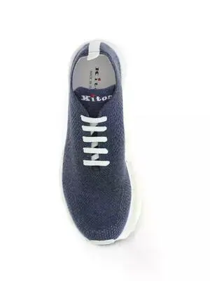 Kiton Lace-up Knitted Sneakers - Blue