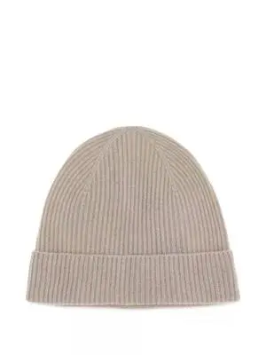 Kiton Ribbed Knit Beanie Hat - Neutrals