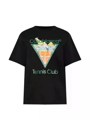 Casablanca Tennis Club Graphic-print T-shirt - Black