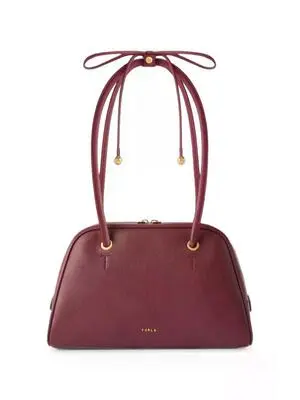 Furla Dome Pebbled Leather Tote Bag - Red