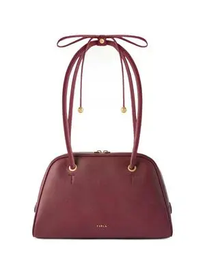 Furla Dome Pebbled Leather Tote Bag - Red