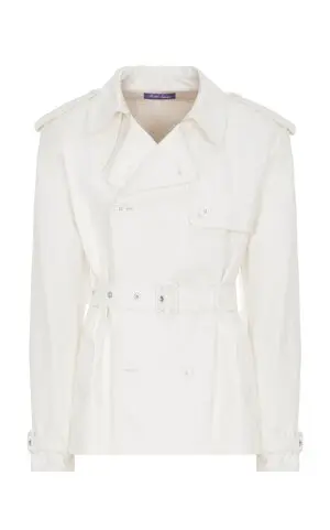 Ralph Lauren Maiven Short Leather Trench Coat
