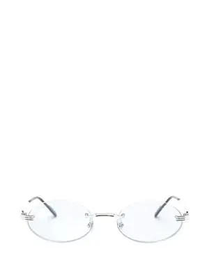 Cartier Oval Frame Rimless Sunglasses - Silver