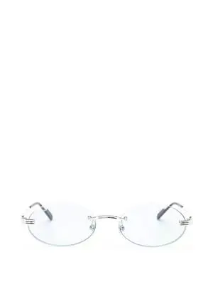 Cartier Rimless Oval-frame Sunglasses - Silver