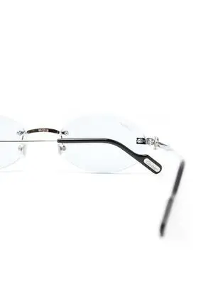 Cartier Rimless Oval-frame Sunglasses - Silver