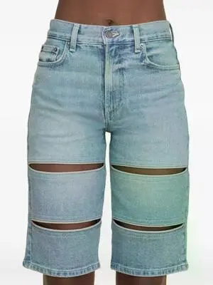 CONTESSA MILLS Arcana Leather-piped Shorts - Blue