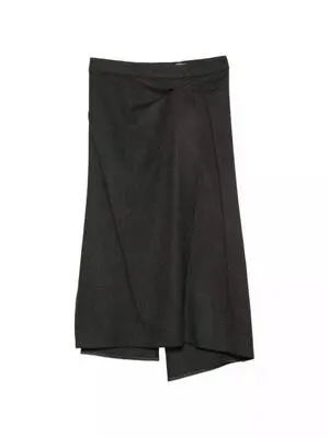 Victoria Beckham Asymmetric Draped Midi Skirt - Grey
