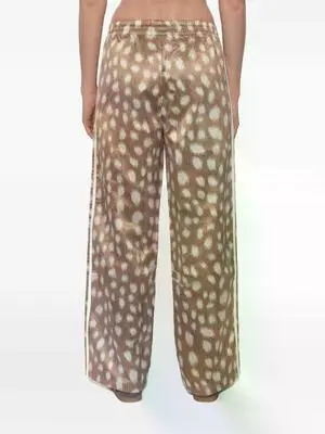 Adidas Animal Print Three-stripes Track Pants - Brown