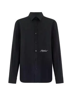 Moschino Embroidered Long-sleeved Shirt - Black