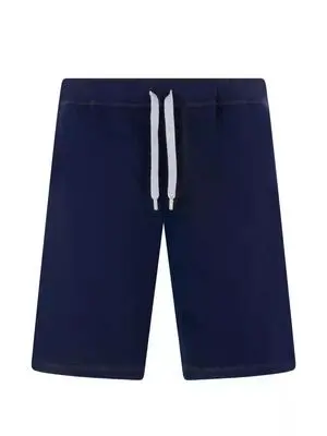 Fedeli Cotton Drawstring Shorts - Blue
